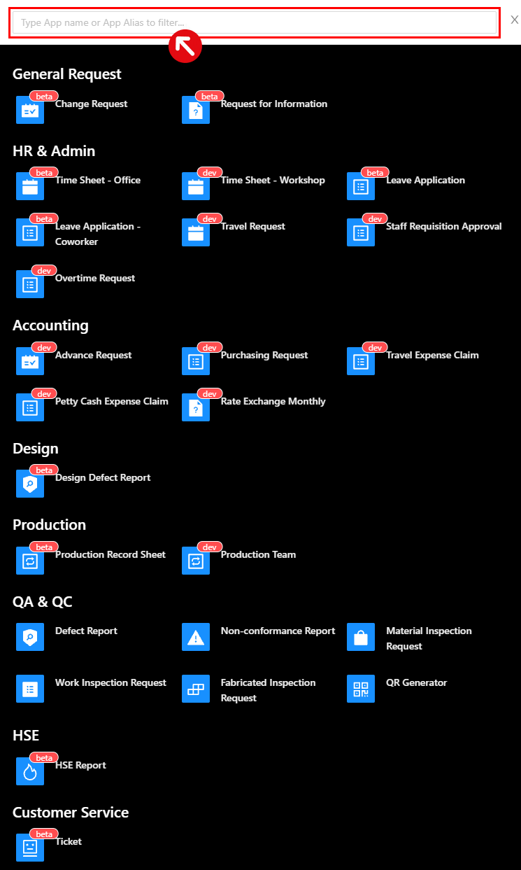» App Drawer